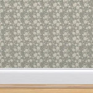 Spoonflower Soft Silver Cheer 100% Natural Sisal Grasscloth Wallcovering