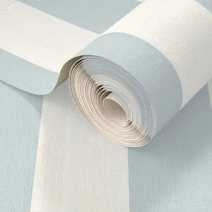 Spoonflower Soft And White Cabana Stripe 100% Natural Sisal Grasscloth Wallcovering