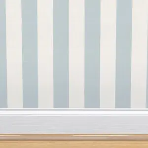 Spoonflower Soft And White Cabana Stripe 100% Natural Sisal Grasscloth Wallcovering