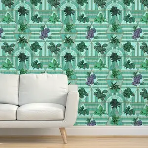 Spoonflower Victorian Greenhouse 100% Natural Sisal Grasscloth Wallcovering