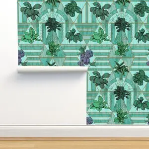 Spoonflower Victorian Greenhouse 100% Natural Sisal Grasscloth Wallcovering