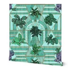 Spoonflower Victorian Greenhouse 100% Natural Sisal Grasscloth Wallcovering