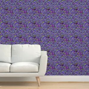 Spoonflower Very Peri Viol 100% Natural Sisal Grasscloth Wallcovering