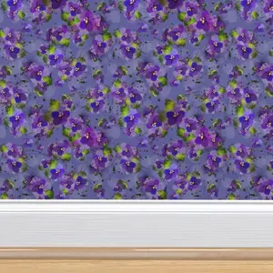 Spoonflower Very Peri Viol 100% Natural Sisal Grasscloth Wallcovering