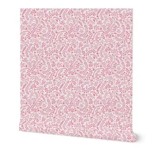 Spoonflower Veronica Valentine On White 100% Natural Sisal Grasscloth Wallcovering