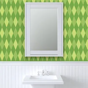 Spoonflower Harlequin Diamond Argyle Custom Pre-pasted Wallpaper