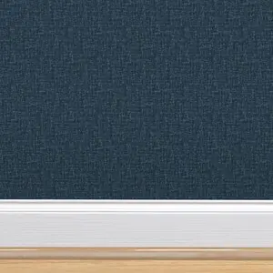 Spoonflower Navy Blue Modern Abstract Geometric 100% Natural Sisal Grasscloth Wallcovering