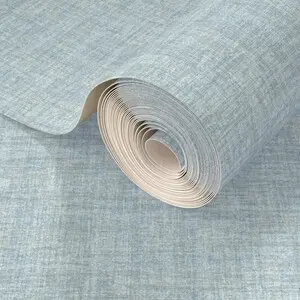 Spoonflower Solid Blue Plain Natural Texture Celebrate Color 100% Natural Sisal Grasscloth Wallcovering - Beige,blue