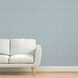 Spoonflower Solid Blue Plain Natural Texture Celebrate Color 100% Natural Sisal Grasscloth Wallcovering
