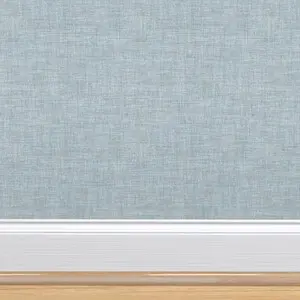 Spoonflower Solid Blue Plain Natural Texture Celebrate Color 100% Natural Sisal Grasscloth Wallcovering