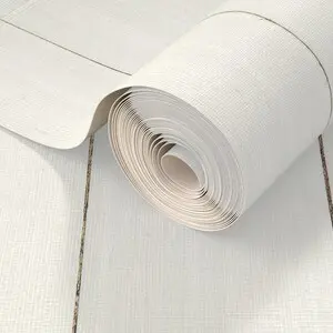 Spoonflower Vertical Shiplap 100% Natural Sisal Grasscloth Wallcovering - White