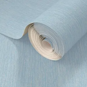 Spoonflower Solid Blue Plain Sky With Texture Subtle Modern 100% Natural Sisal Grasscloth Wallcovering - Blue,grey