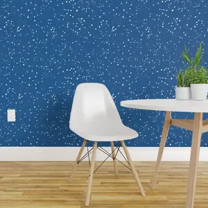 Spoonflower Stars Constellations Custom Removable Wallpaper - Blue
