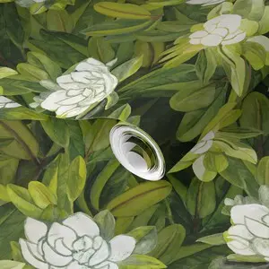 Spoonflower Cream Green Leaves Floral Magnolia Traditional Wallpaper - Green,sage,black