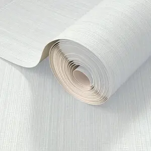 Spoonflower Soft Blue Strie Texture 100% Natural Sisal Grasscloth Wallcovering Blue
