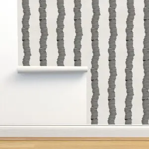 Spoonflower Snow Fence Stripes 100% Natural Sisal Grasscloth Wallcovering
