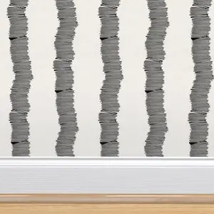 Spoonflower Snow Fence Stripes 100% Natural Sisal Grasscloth Wallcovering