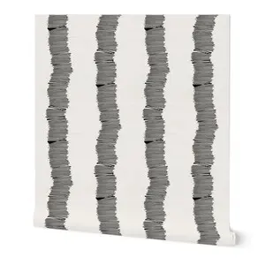Spoonflower Snow Fence Stripes 100% Natural Sisal Grasscloth Wallcovering