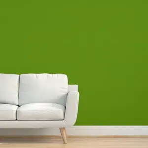 Spoonflower Vine Collection Apple Kelly Grass Jade Lime 100% Natural Sisal Grasscloth Wallcovering - Green