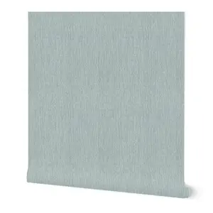 Spoonflower Solid Blue Plain Green Tiara Light Turquoise With 100% Natural Sisal Grasscloth Wallcovering