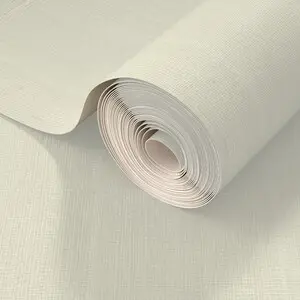 Spoonflower Cream Solid Color 100% Natural Sisal Grasscloth Wallcovering - Beige,white