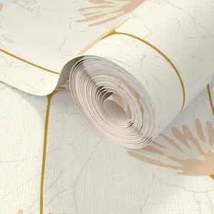 Spoonflower Dandelion Fields 100% Natural Sisal Grasscloth Wallcovering - Beige