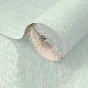 Spoonflower Solid Blue Plain Turquoise Sea Glass With 100% Natural Sisal Grasscloth Wallcovering - Green
