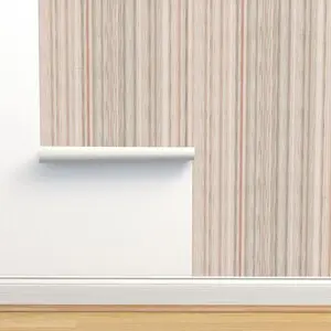 Spoonflower Soft Stripe Blush 100% Natural Sisal Grasscloth Wallcovering