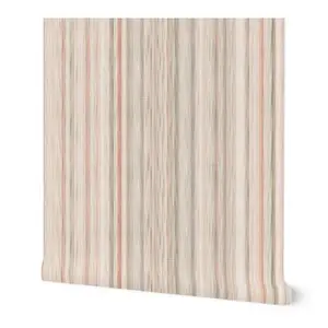 Spoonflower Soft Stripe Blush 100% Natural Sisal Grasscloth Wallcovering