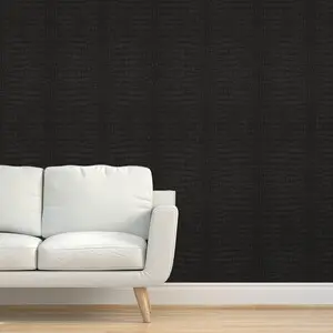 Spoonflower Alligator Black Frankiebenka.com 100% Natural Sisal Grasscloth Wallcovering - Black,gray