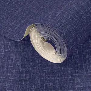 Spoonflower Solid Blue Subtle Modern Abstract Geometric 100% Natural Sisal Grasscloth Wallcovering - Navy,blue