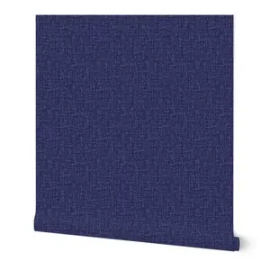 Spoonflower Solid Blue Subtle Modern Abstract Geometric 100% Natural Sisal Grasscloth Wallcovering - Navy,blue