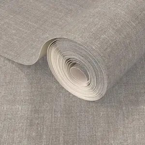 Spoonflower Solid Textured Flax 100% Natural Sisal Grasscloth Wallcovering - Brown,beige