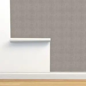Spoonflower Solid Textured Flax 100% Natural Sisal Grasscloth Wallcovering - Brown,beige