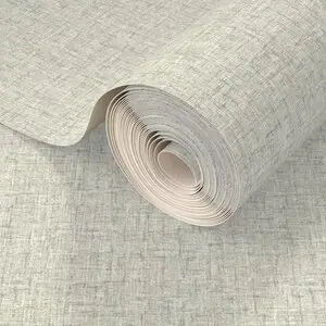 Spoonflower Solid Ivory Plain Texture Woven Light Eagle Beige 100% Natural Sisal Grasscloth Wallcovering - Ivory,beige