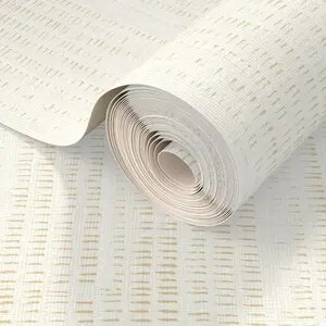 Spoonflower Cream Watercolour Dashed Lines 100% Natural Sisal Grasscloth Wallcovering - White