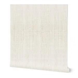 Spoonflower Cream Watercolour Dashed Lines 100% Natural Sisal Grasscloth Wallcovering