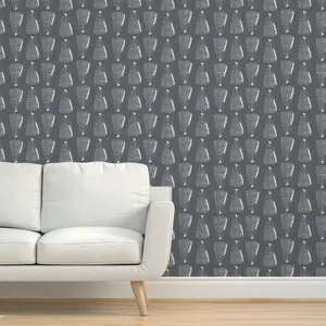 Spoonflower Spotty Cone Shells Elle Ocean 100% Natural Sisal Grasscloth Wallcovering
