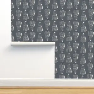 Spoonflower Spotty Cone Shells Elle Ocean 100% Natural Sisal Grasscloth Wallcovering