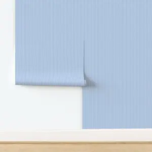Spoonflower Stripes Vertical Blue Traditional Wallpaper
