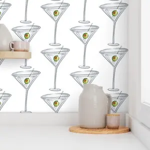 Spoonflower Martini Custom Removable Wallpaper