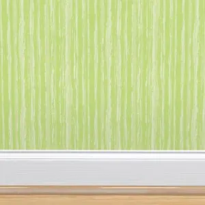 Spoonflower Solid Green Plain Texture Vertical Stripes 100% Natural Sisal Grasscloth Wallcovering - Green,yellow