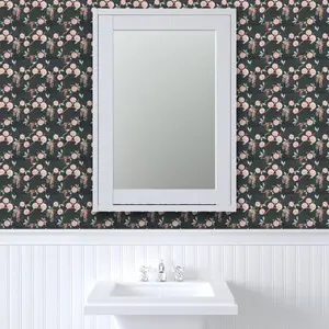Spoonflower Floral Flower Garden Leaf Custom Pre-pasted Wallpaper