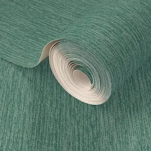 Spoonflower Solid Plain Blue Pine Turquoise With Texture 100% Natural Sisal Grasscloth Wallcovering - Green