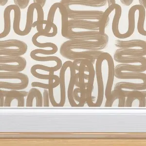 Spoonflower Squiggle Bark On White 100% Natural Sisal Grasscloth Wallcovering