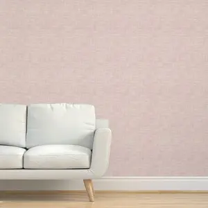 Spoonflower Solid Pink Plain Natural Texture Celebrate Color 100% Natural Sisal Grasscloth Wallcovering