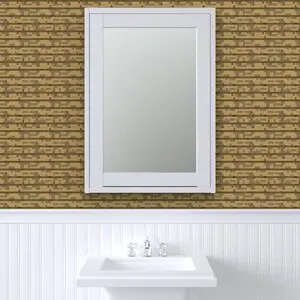 Spoonflower Oak Block Custom Pre-pasted Wallpaper