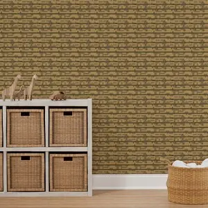 Spoonflower Oak Block Custom Pre-pasted Wallpaper