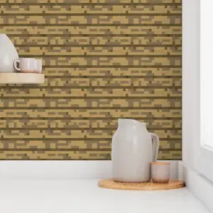 Spoonflower Oak Block Custom Pre-pasted Wallpaper