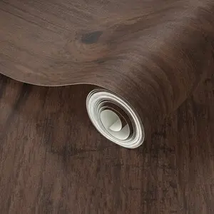 Spoonflower Wood Texture Hickory Walnut Custom Pre-pasted Wallpaper